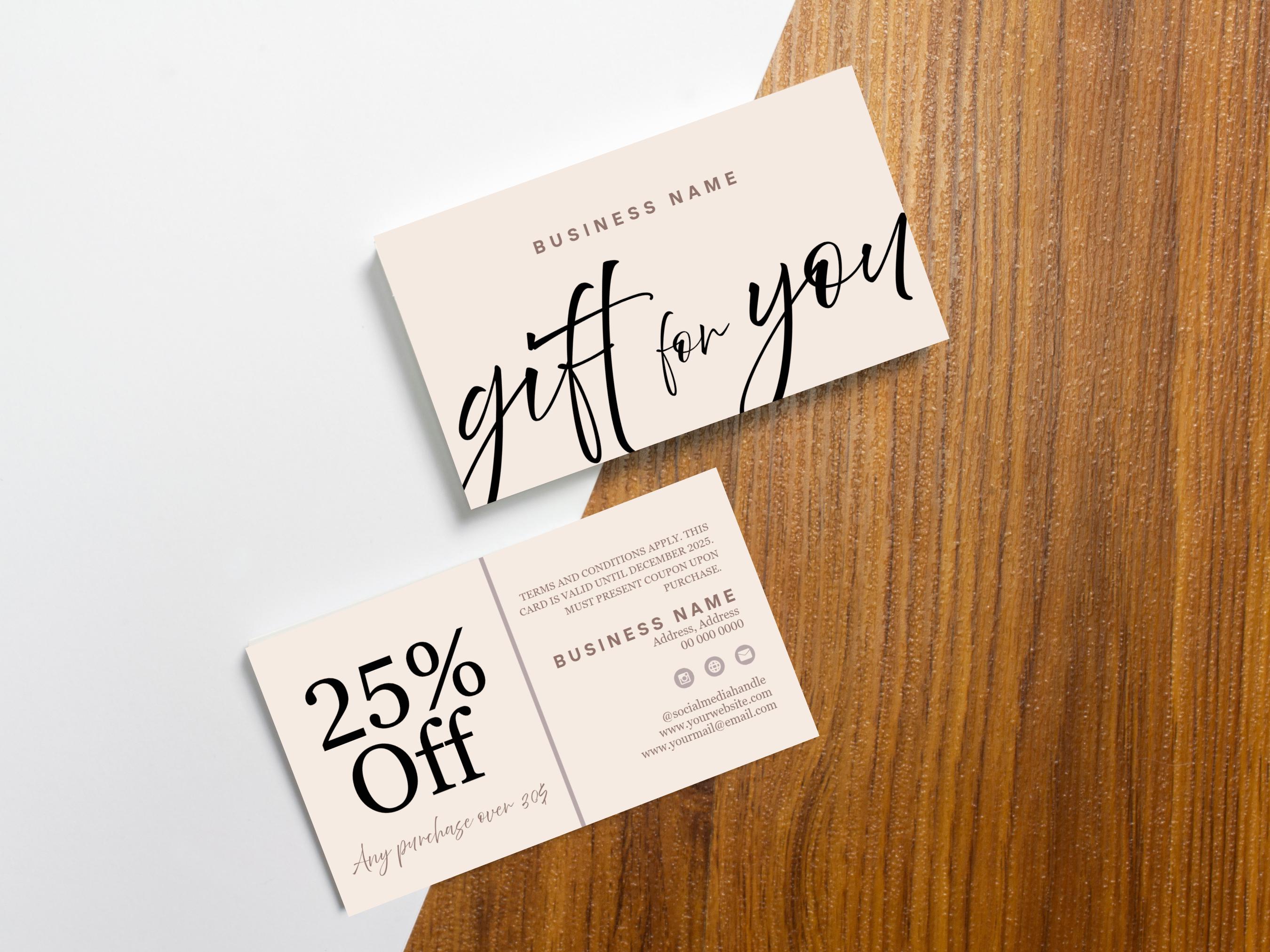 Coupon Card Template, Editable Small Business Promo Card, Canva ...