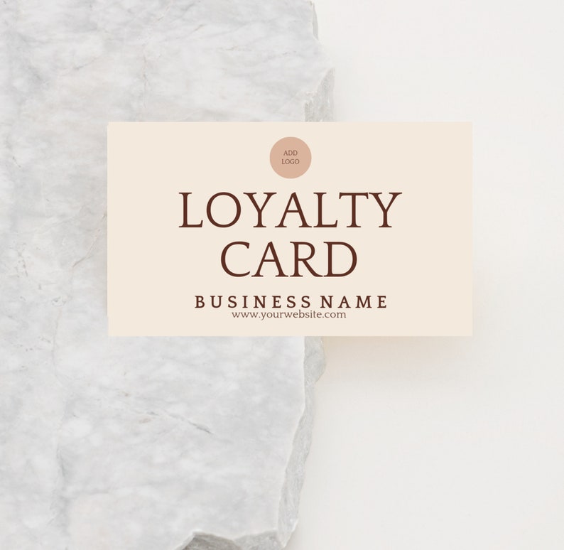 Loyalty Card Template, Printable Customer Rewards Card Design, Editable ...