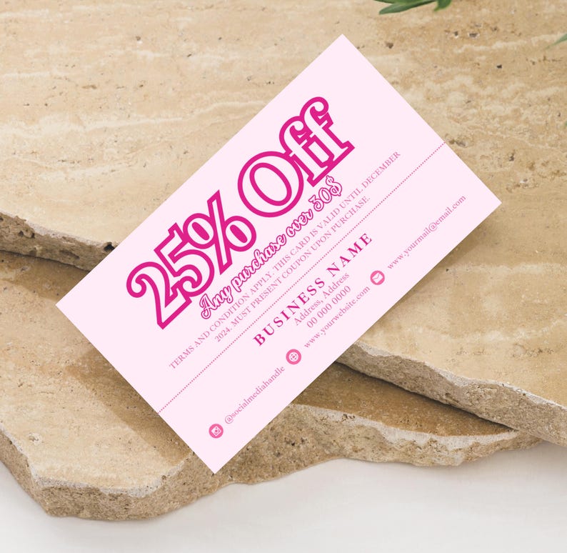 Coupon Card Template, Editable Small Business Promotion Voucher Canva ...
