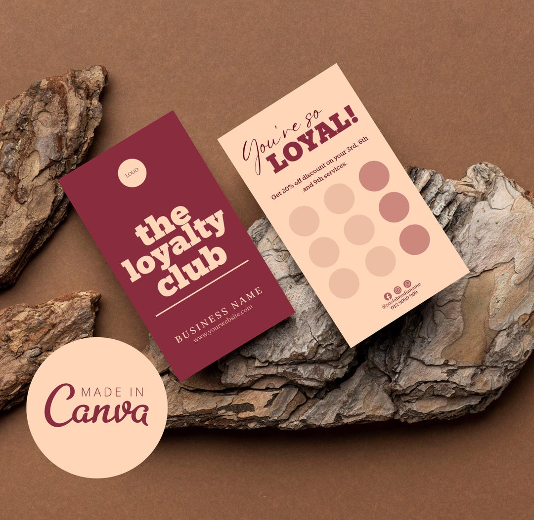 Loyalty Card Template, Editable Customer Rewards Card Design, Printable ...