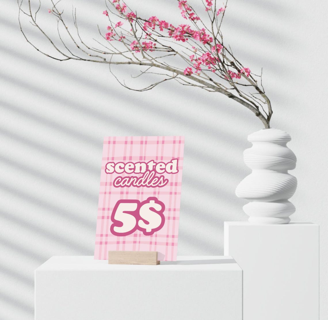 Cute Price Display Card Template, Editable Vendor Table Top Sign Canva ...