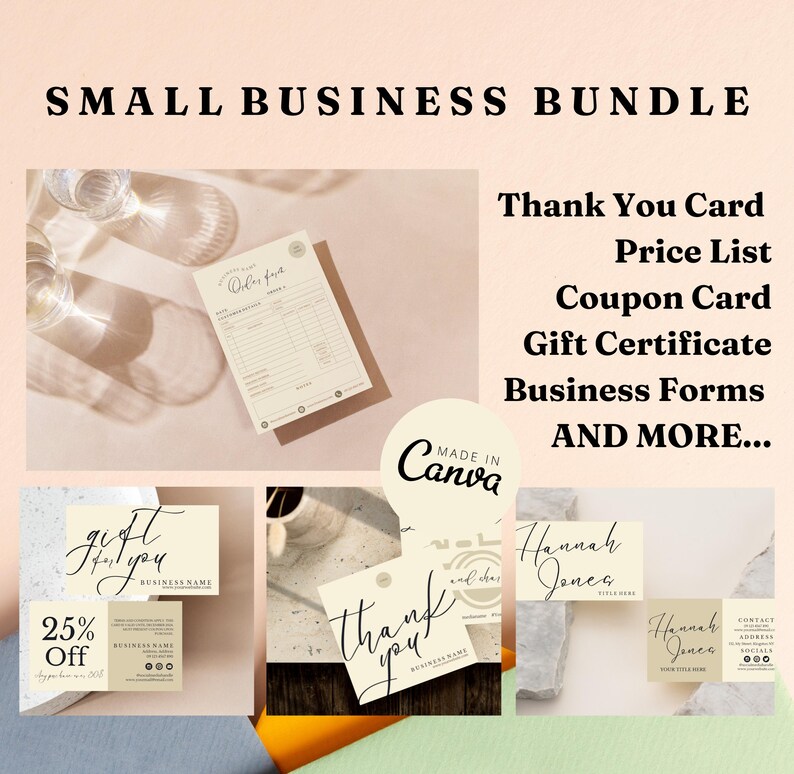 Small Business Bundle Template, Editable Branding Kit Design, Printable ...