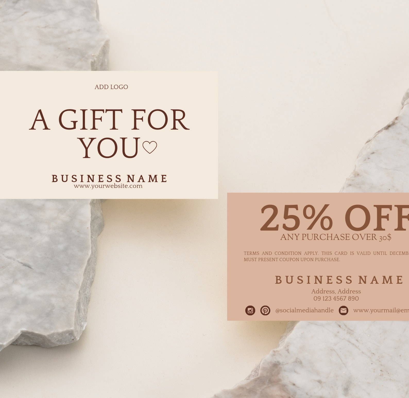 Business Coupon Card Template, Editable Gift Coupon Design, Printable ...