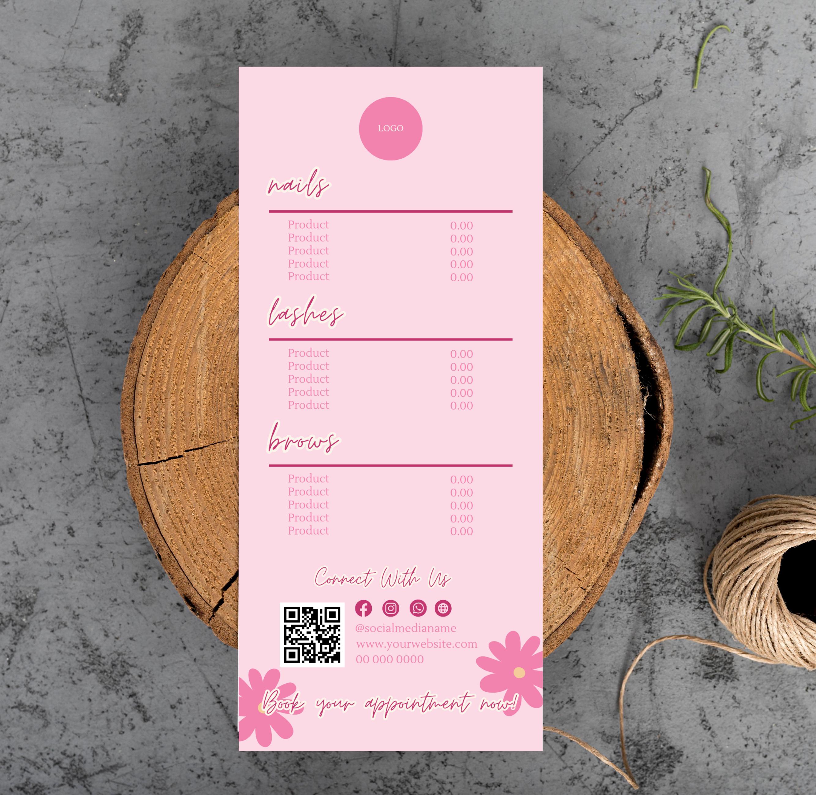 Price List Template, Editable Small Business Price Guide Design ...
