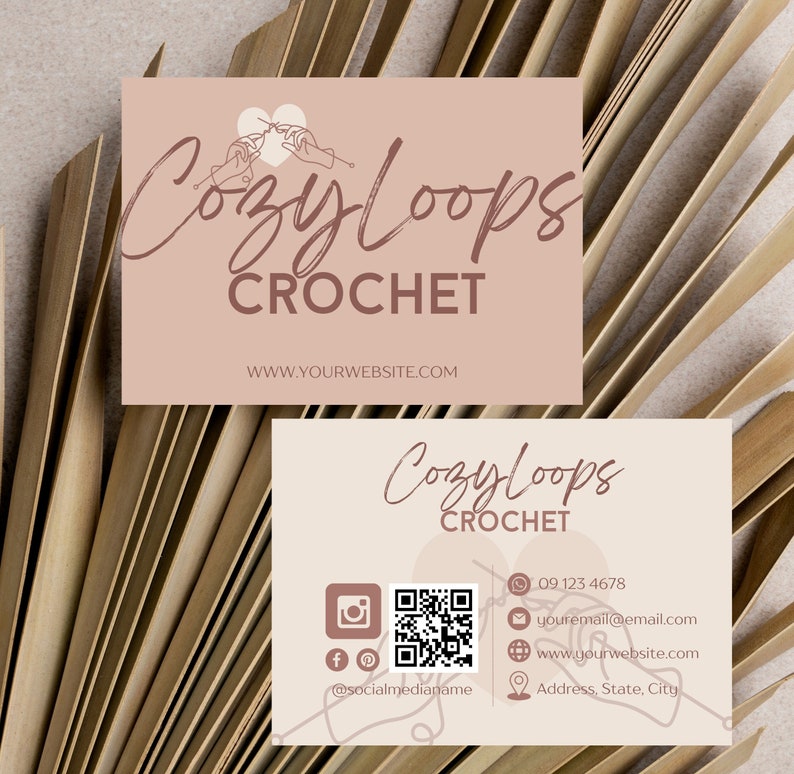 Editable Small Business Card Template QR Code, Customizable Calling ...