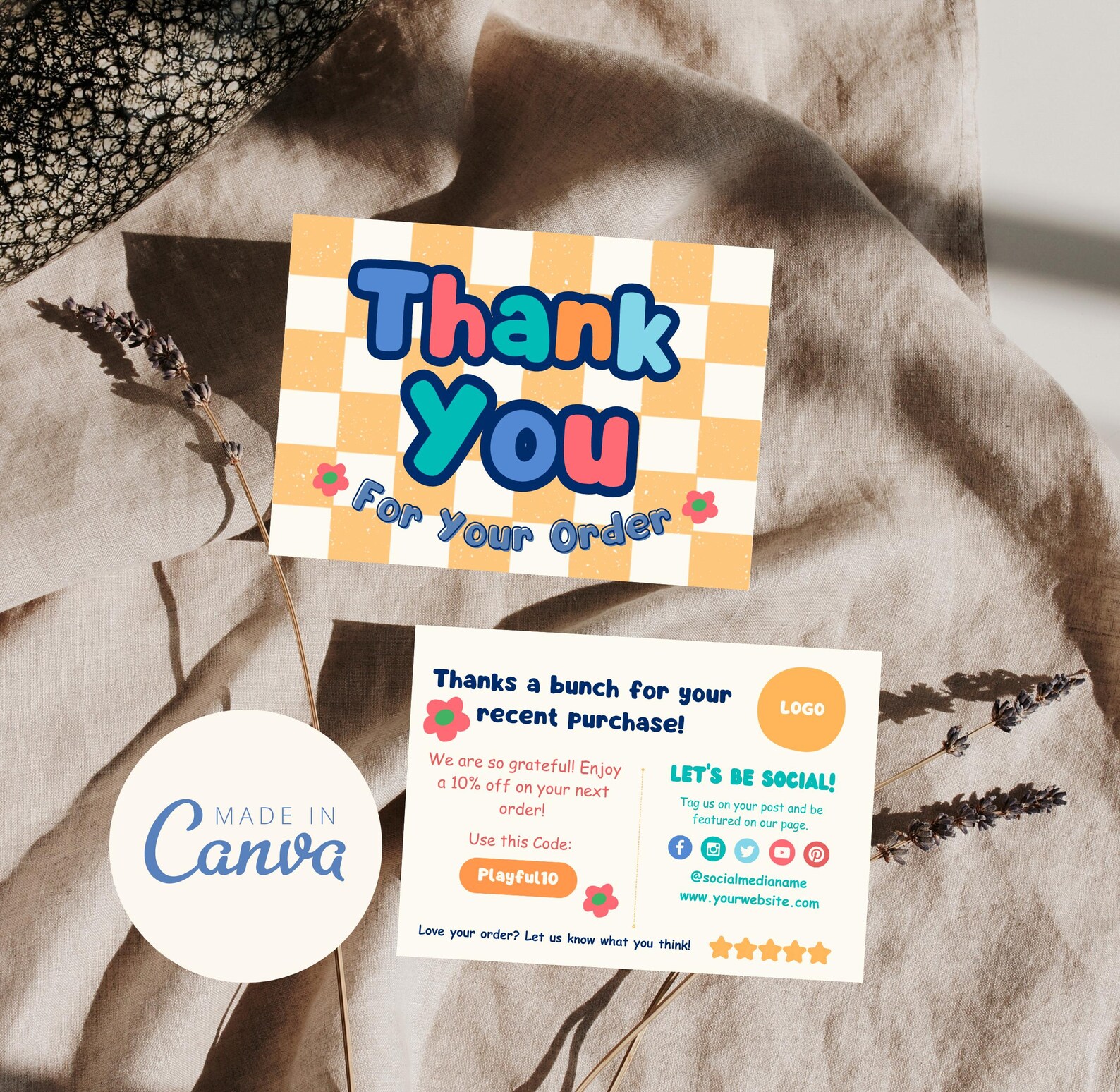 Small Business Thank You Card Template, Printable Thank You for ...