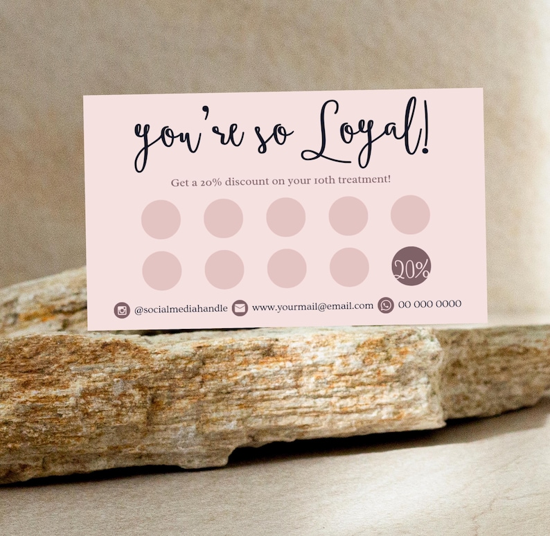 Editable Loyalty Card Template, Printable Loyalty Rewards Card, DIY ...