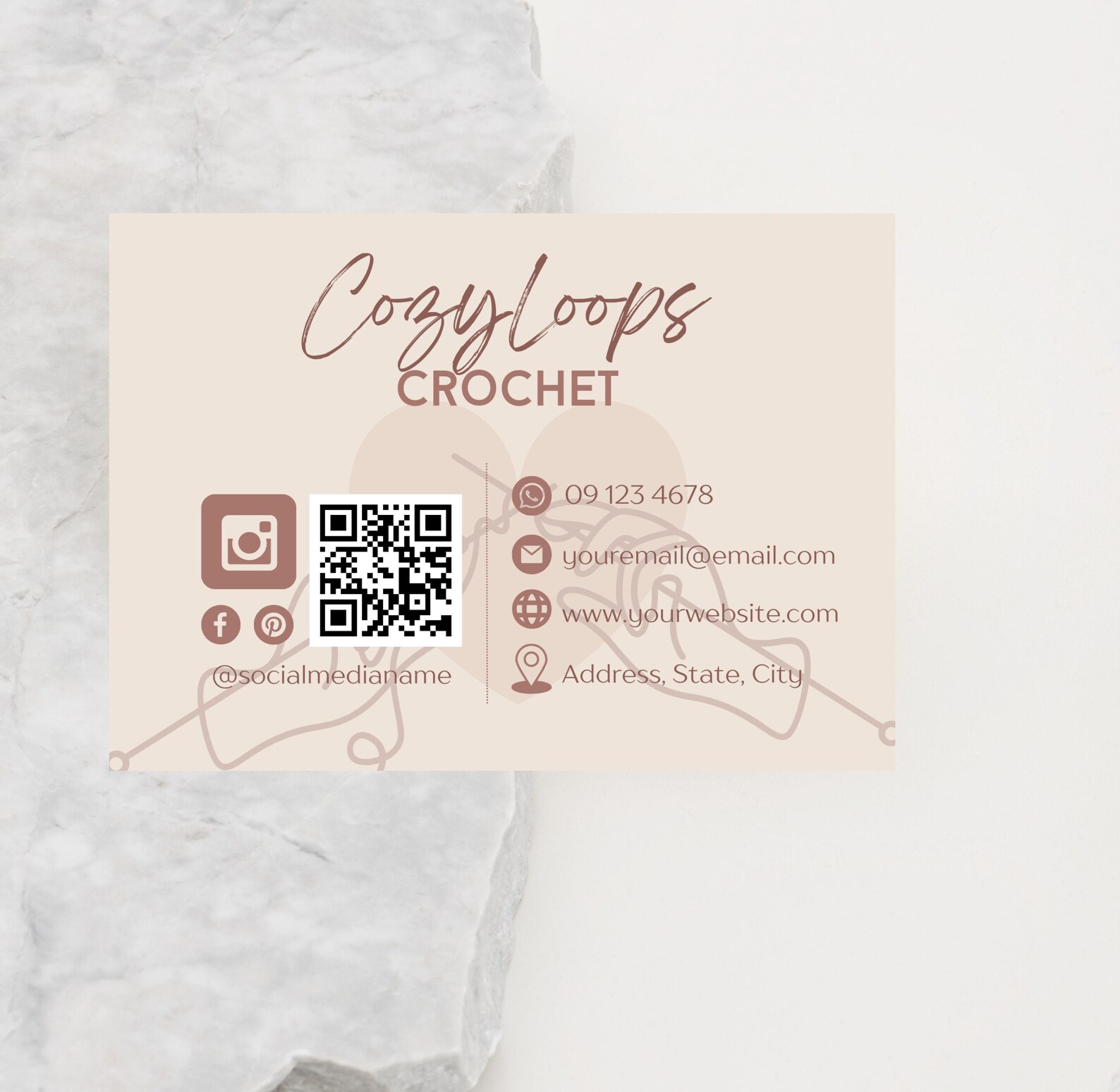 Modern Business Card Template QR Code, Editable Calling Card Design ...