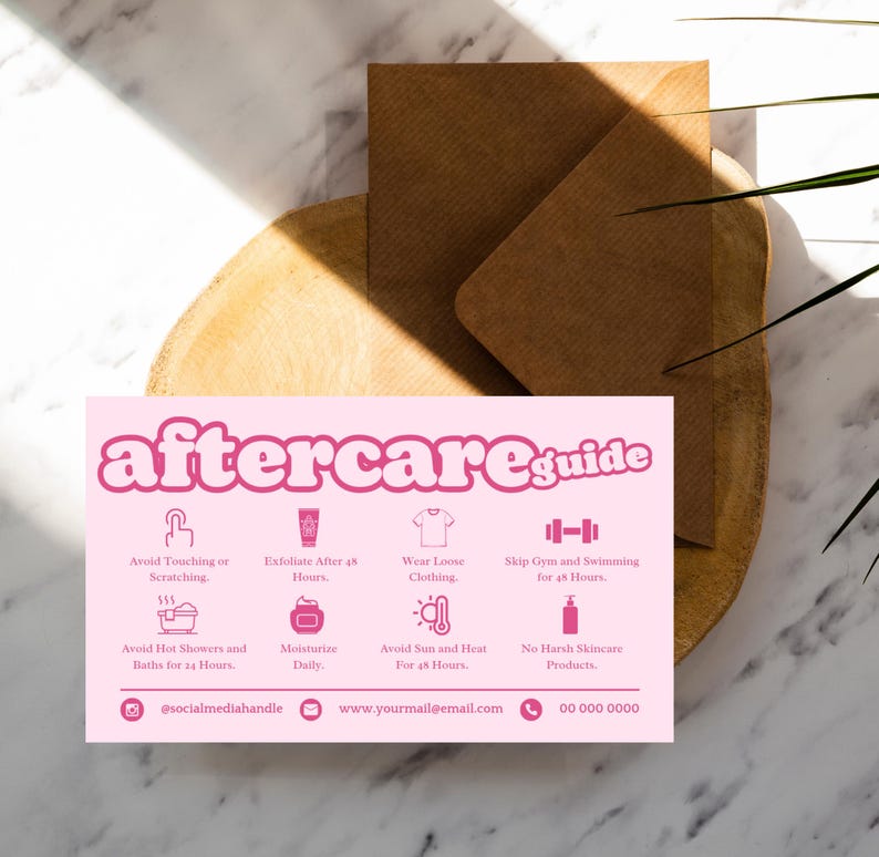 Waxing Aftercare Card Template, Editable Hair Removal Care Guide ...