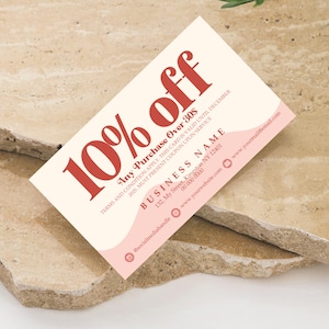 Retro Customer Coupon Card, Client Discount Card for Small Business ...