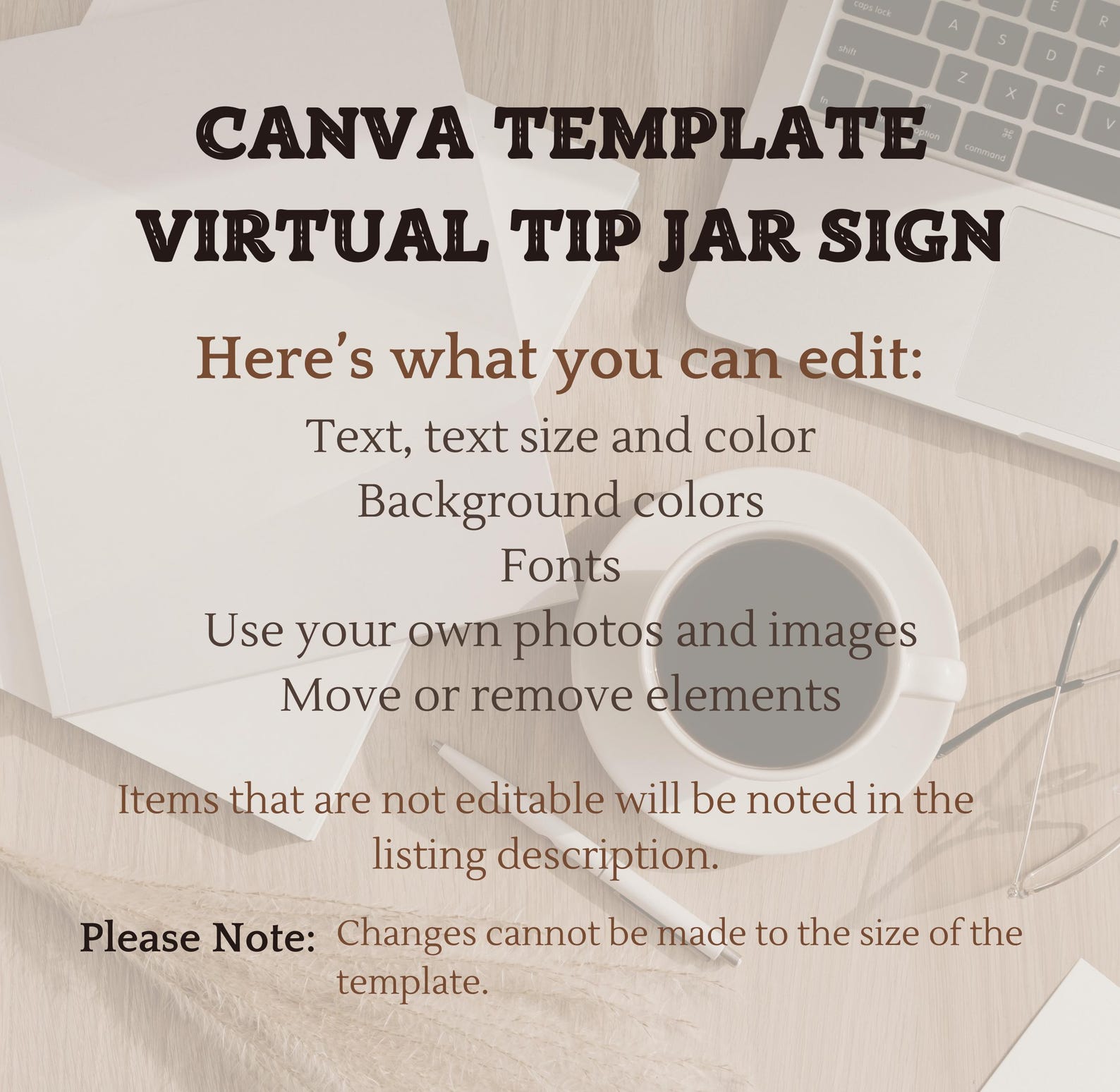 Virtual Tip Jar Template QR Code, Editable Boho Tipping Sign, Printable ...