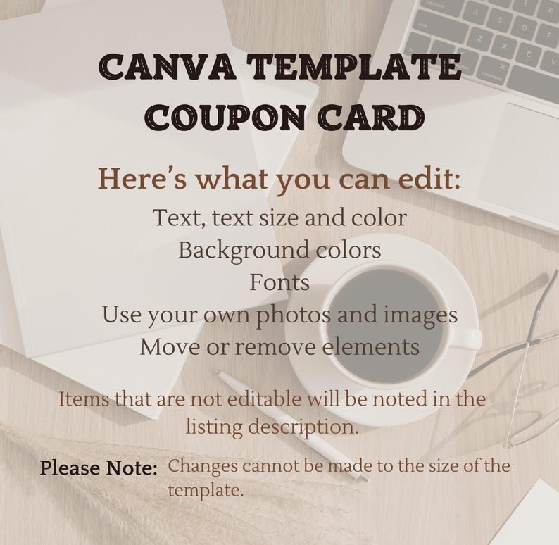 Coupon Card Template, Editable Small Business Promo Card, Canva ...