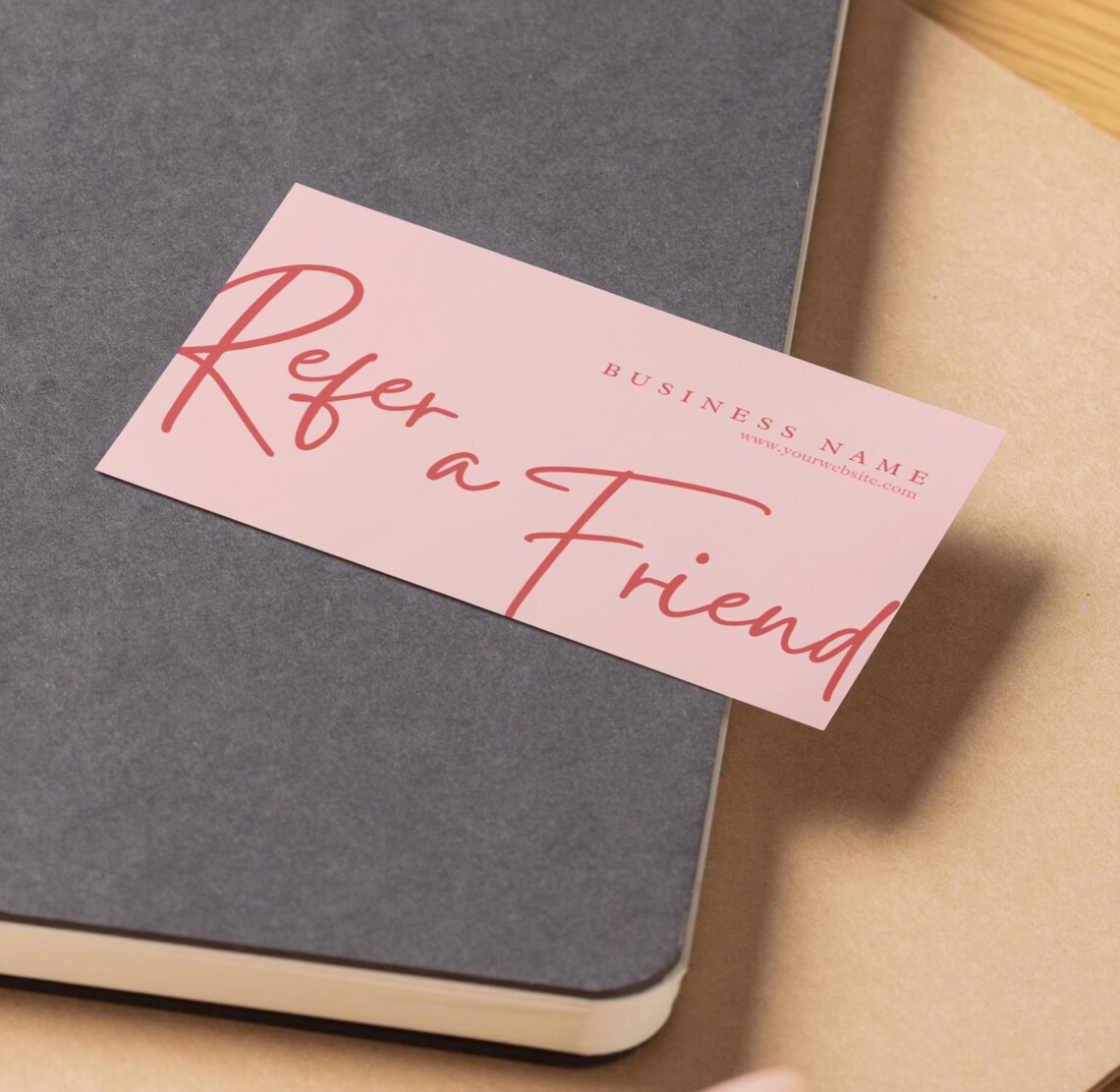Referral Card Template, Editable Business Refer a Friend Card Design ...
