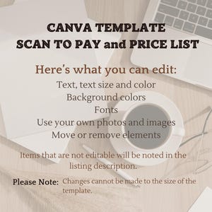 Scan to Pay Template, Editable Price List QR Code Sign, Printable ...