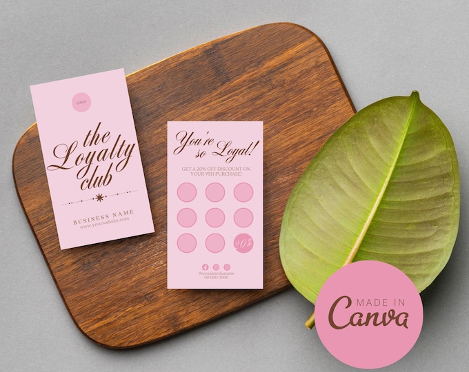 Editable Loyalty Card Template, Printable Customer Rewards, Canva ...