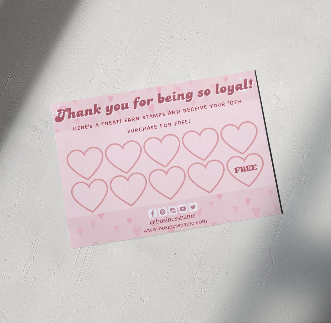 Editable Loyalty Card Template: Printable Customer Rewards (canva ...