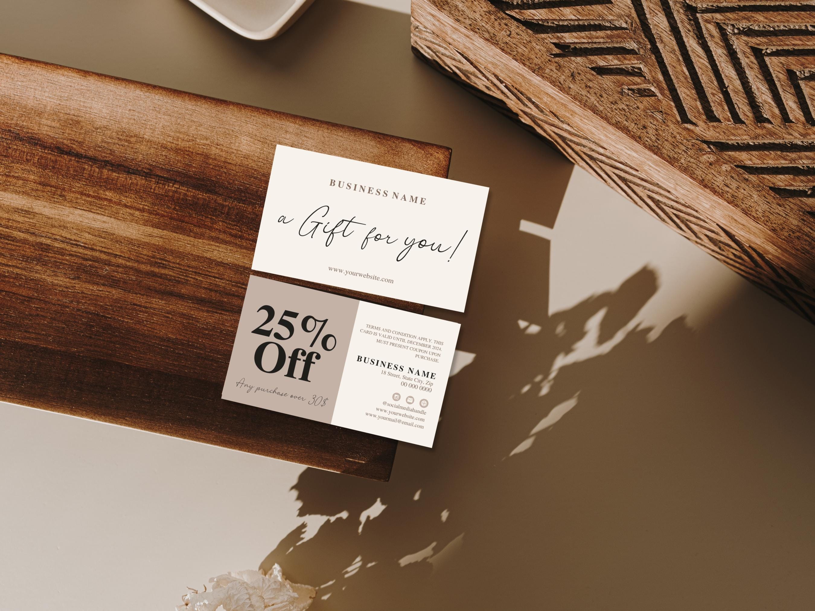 Coupon Card Template, Editable Small Business Promo Card, Canva ...