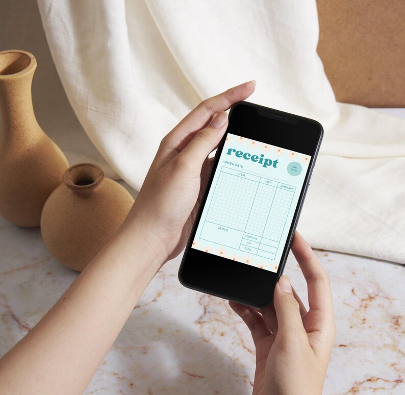 Thank You Card Template, Printable Receipt Form Design, Editable Modern ...