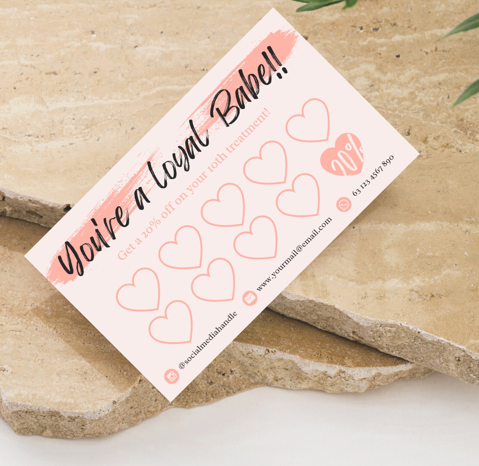 Loyalty Card Template, Printable Customer Rewards Card Design, Editable ...