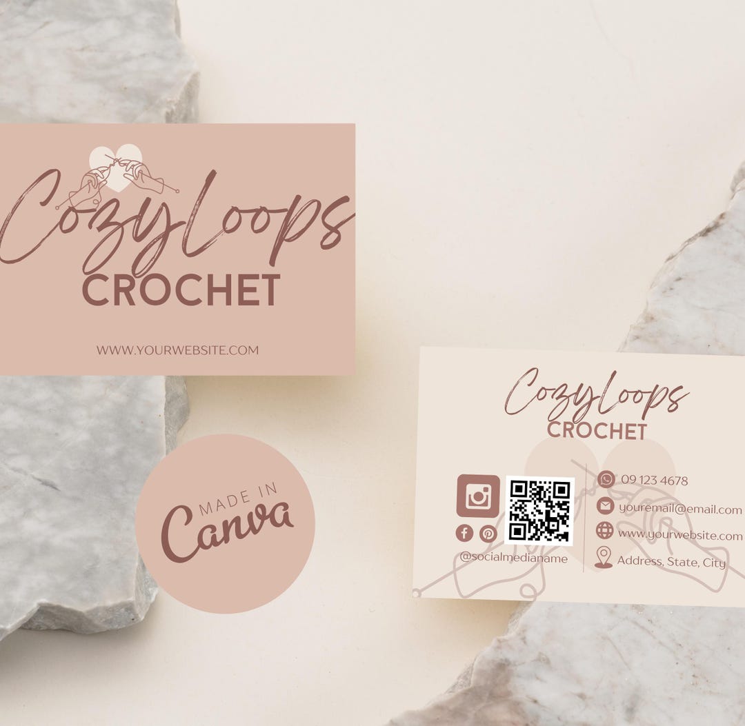 Modern Business Card Template QR Code, Editable Calling Card Design ...