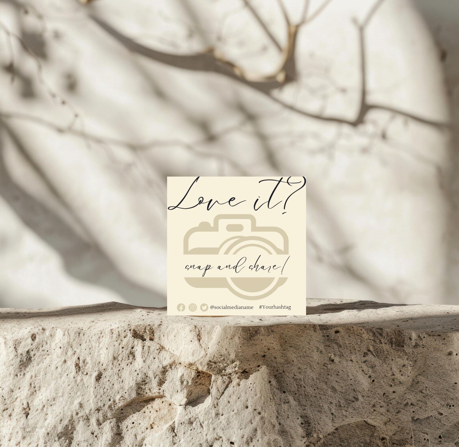 Snap and Share Card Template, Editable Social Media Thank You Insert ...