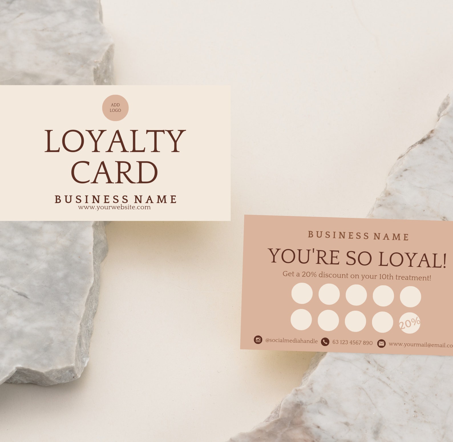 Loyalty Card Template, Printable Customer Rewards Card Design, Editable ...