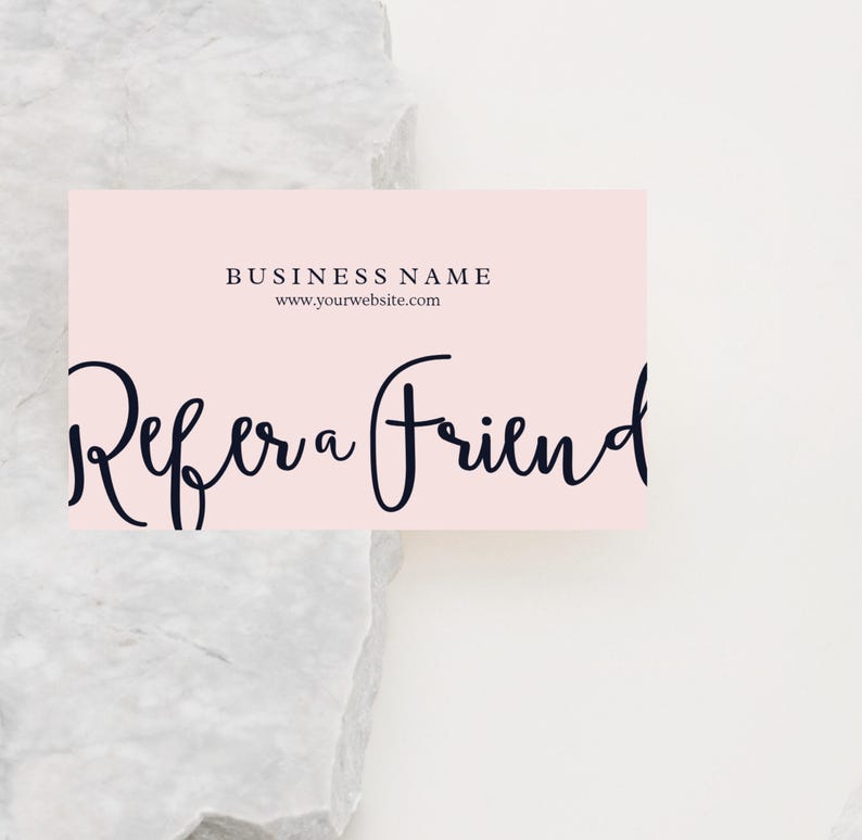 Refer a Friend Card Template, Editable Business Rewards Card, Printable ...