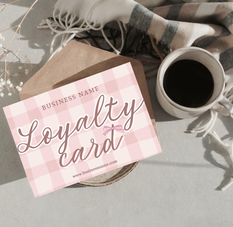 Coquette Loyalty Card Template, Editable Rewards Card Canva Template ...