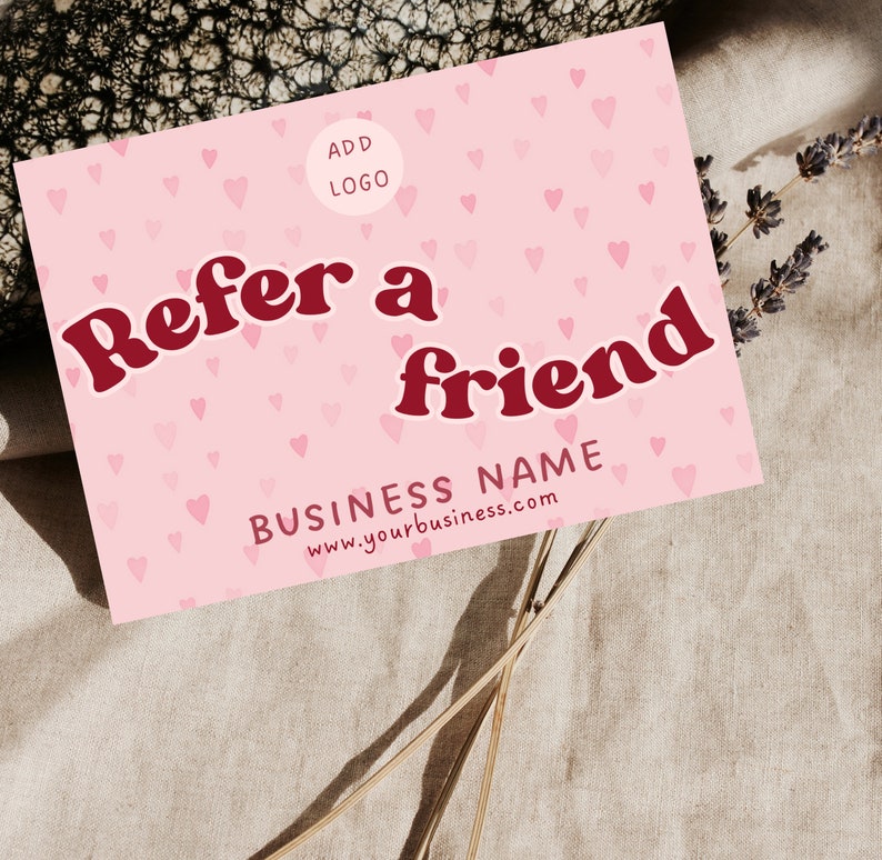 Referral Card Template, Editable Refer a Friend Card, Printable Client ...