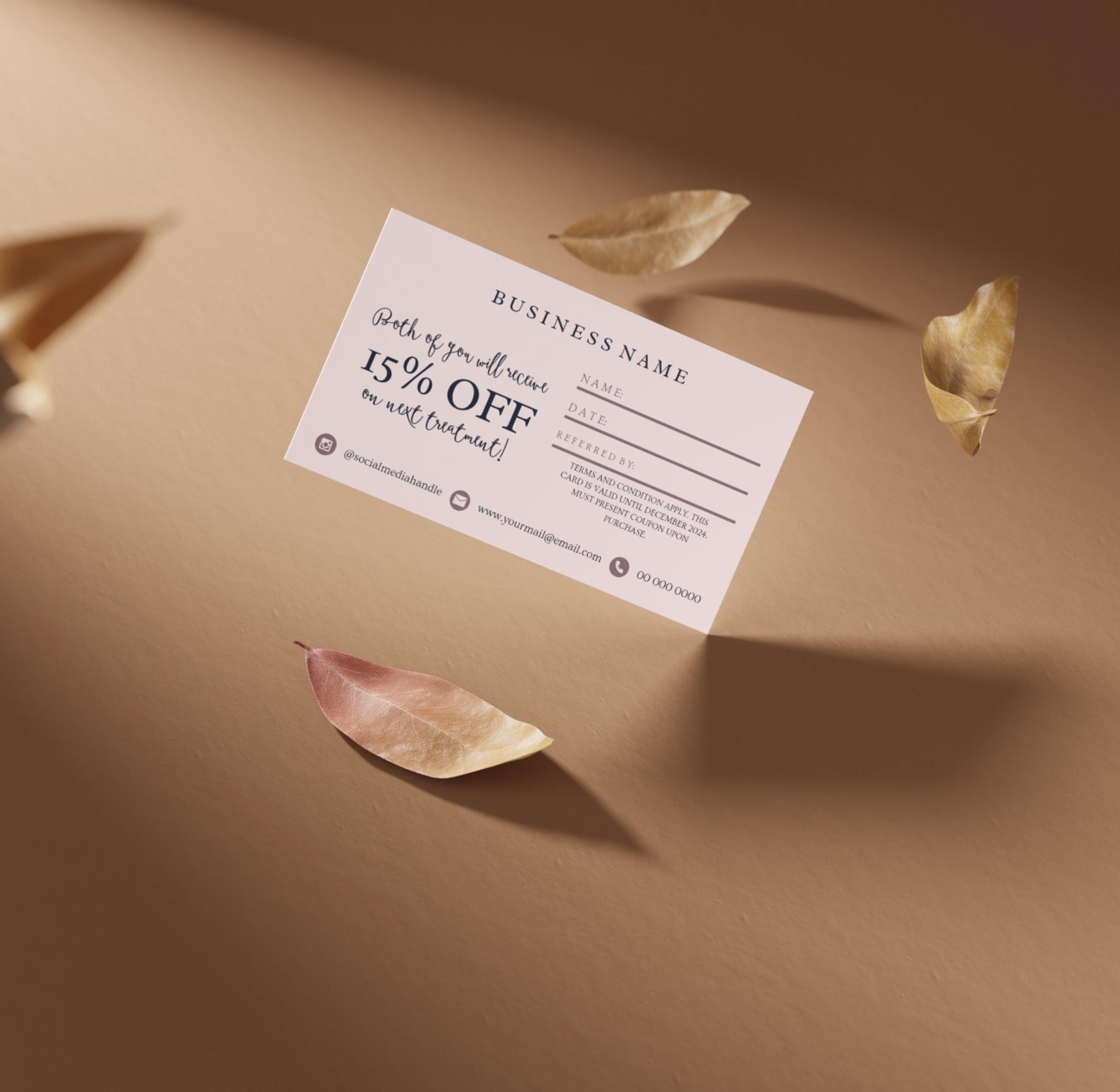 Referral Card Template, Editable Business Refer a Friend Card Design ...