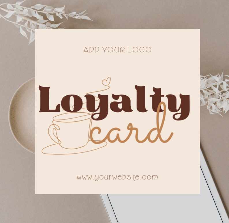 Editable Loyalty Card Template, Coffee Shop Printable Rewards Card ...