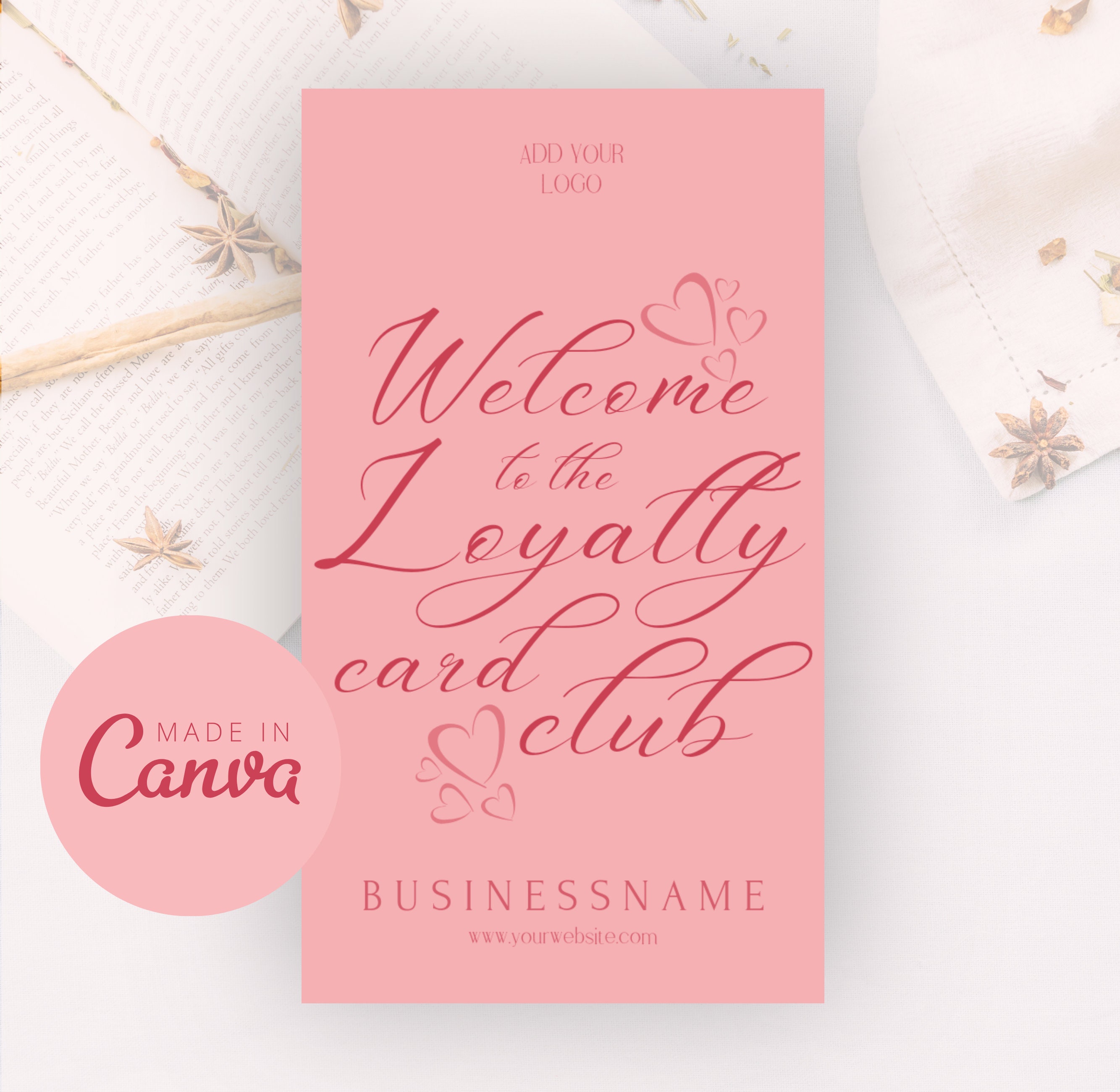 Editable Loyalty Card Template, Printable Rewards Card for Small ...