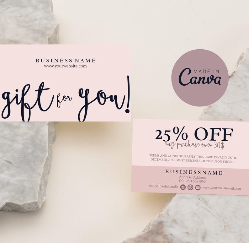 Coupon Card Template, Printable Small Business Promotion Card, Editable ...