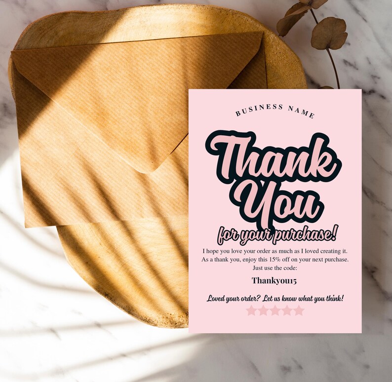 Business Receipt Template, Editable Thank You Card Receipt Form Canva ...