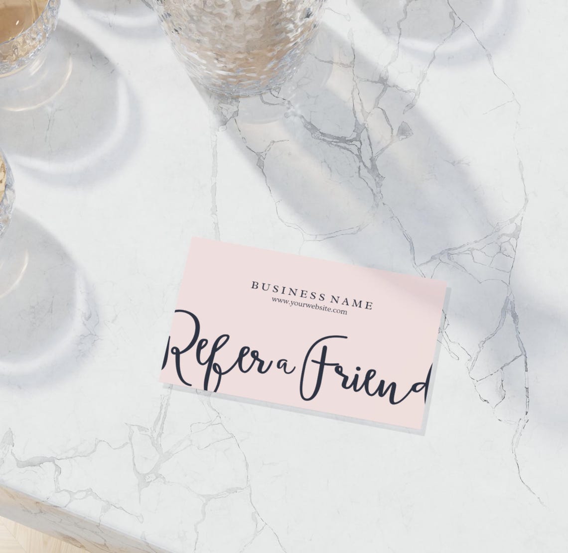 Referral Card Template, Editable Refer a Friend Card Design, Printable ...