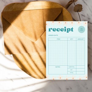 Thank You Card Template, Printable Receipt Form Design, Editable Modern ...