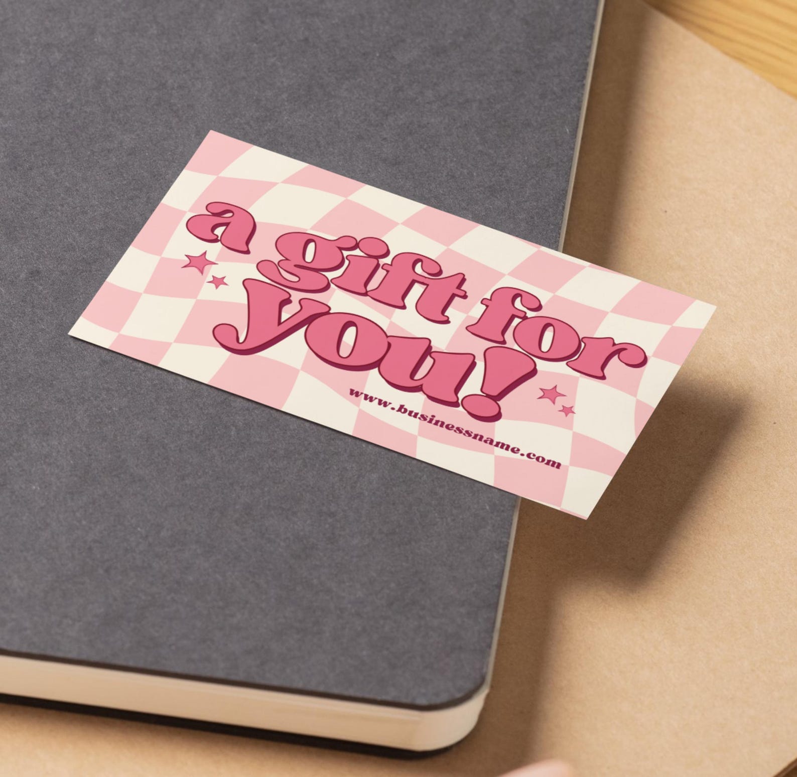 Coupon Card Template, Editable Retro Pink Gift Voucher Design ...