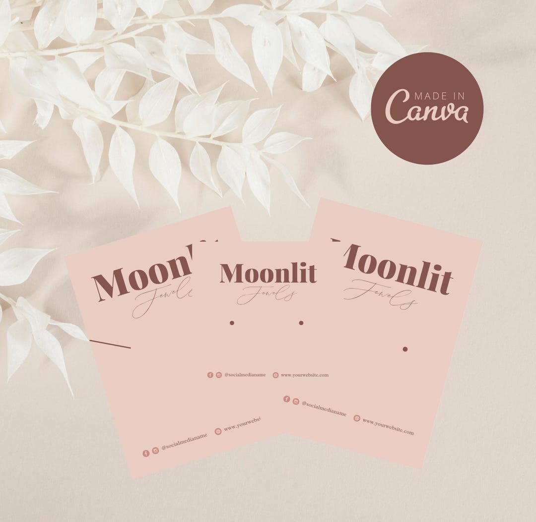 Jewelry Display Card Template, Editable Necklace Display Card ...