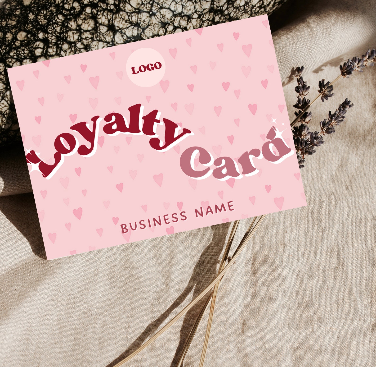 Loyalty Card Template, Printable Customer Rewards Card Design, Editable ...