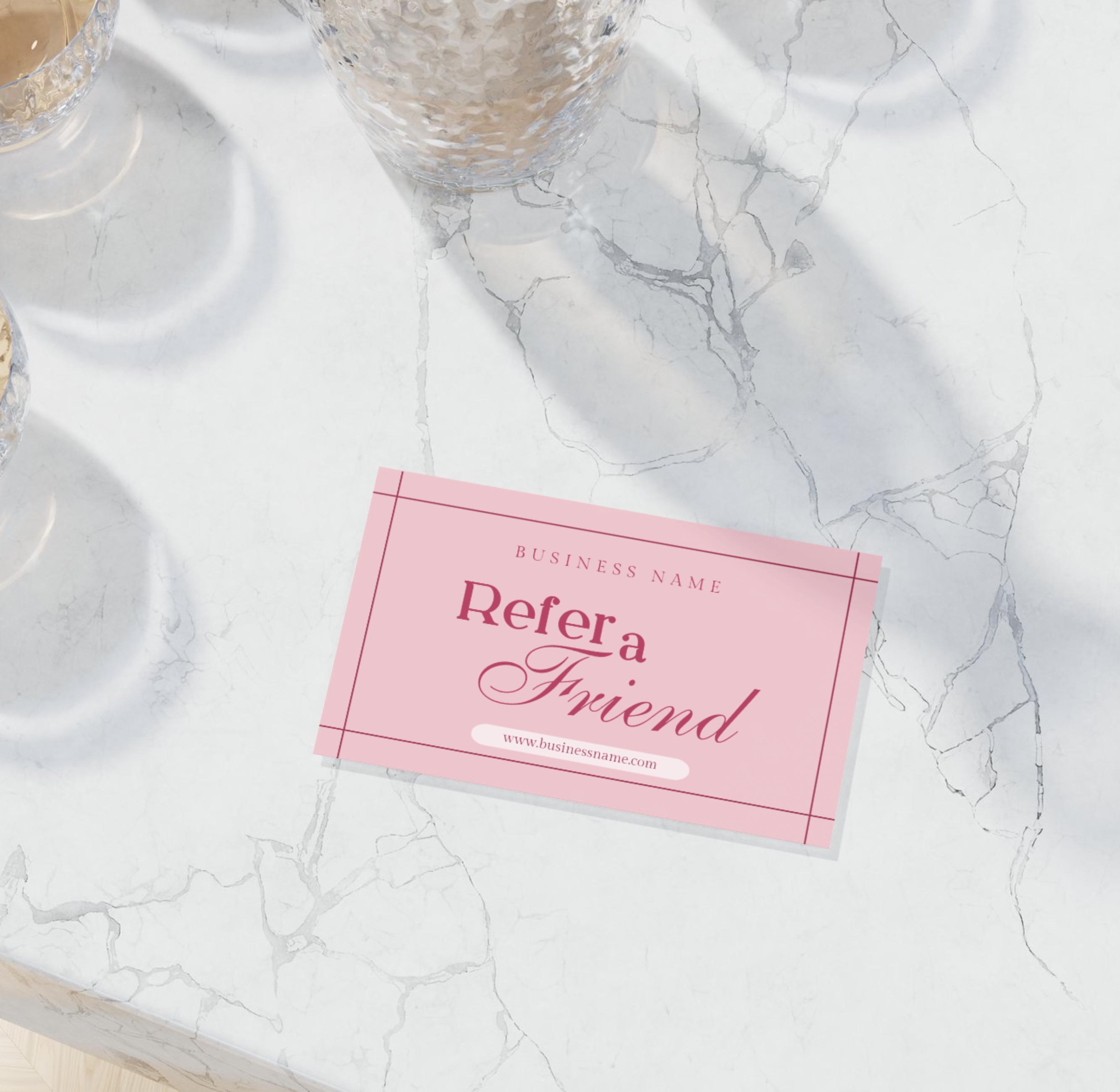 Refer A Friend Business Card Template, Printable Referral Discount Card ...
