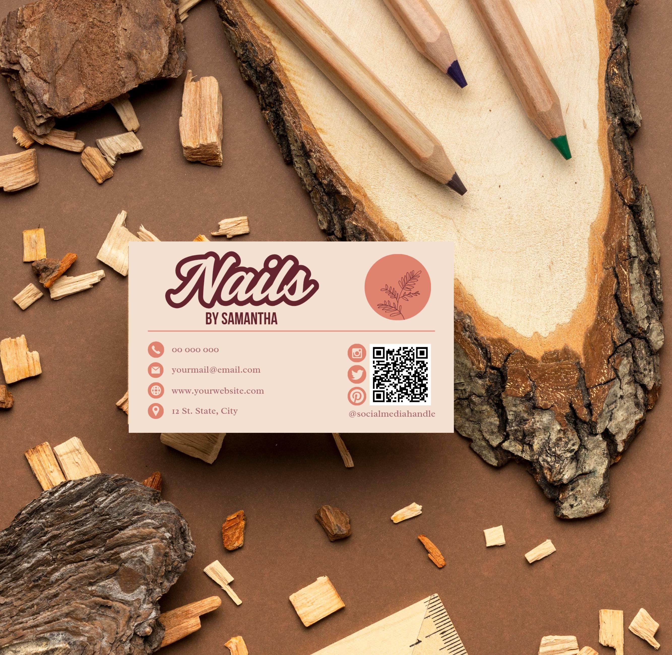 Modern Business Card Template QR Code, Editable Calling Card Design ...
