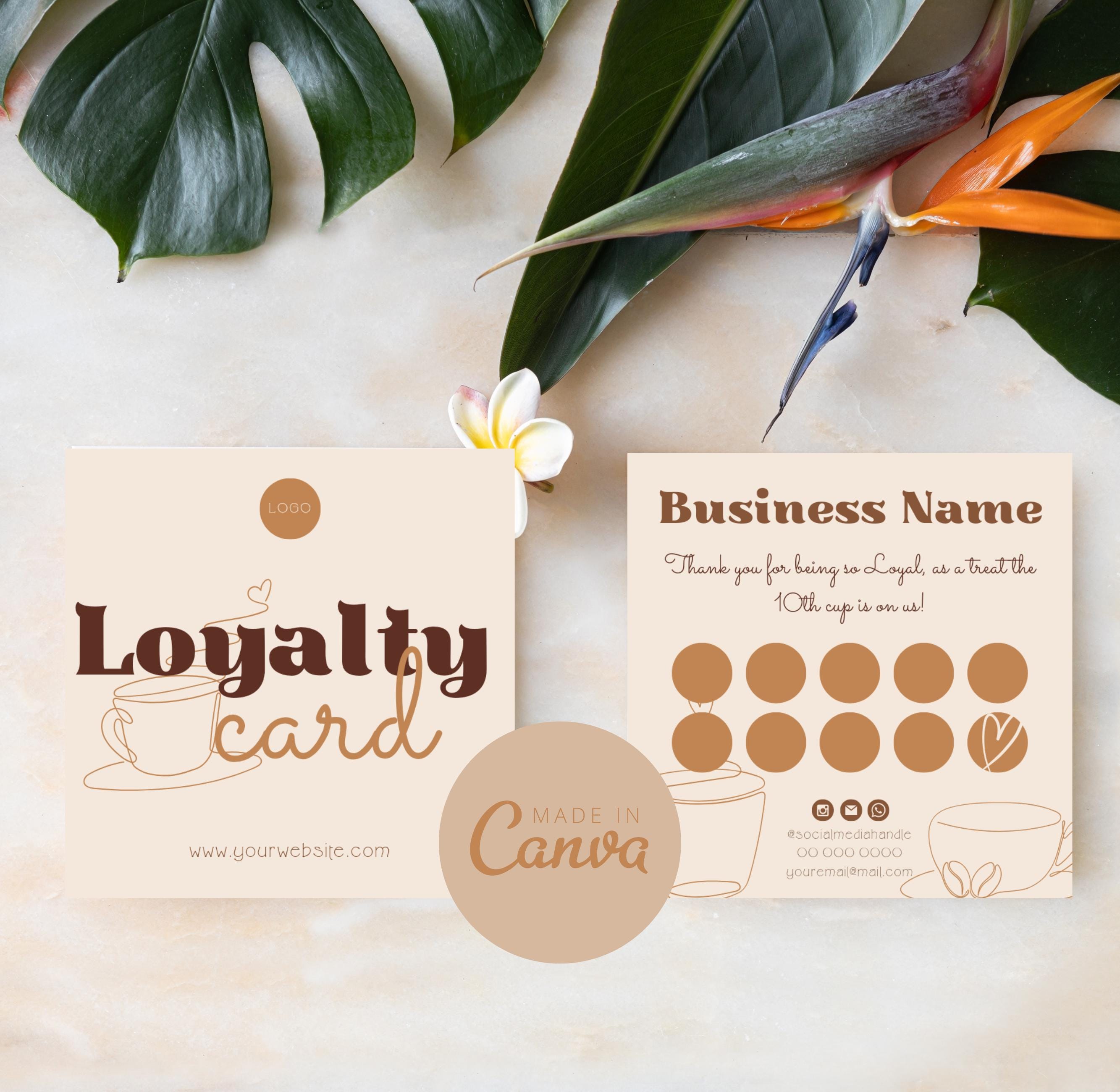 Loyalty Card Template, Printable Coffee Shop Loyalty Card Design ...
