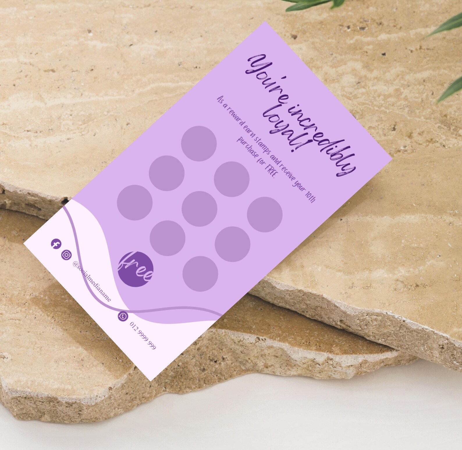 Editable Loyalty Card Template, Printable Small Business Stamp Rewards ...