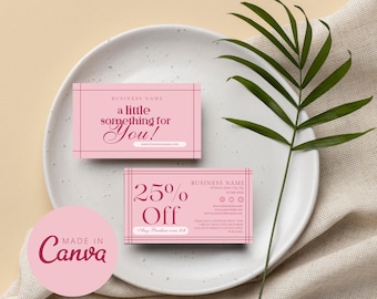 Small Business Coupon Card Template, Editable Discount Gift Card ...