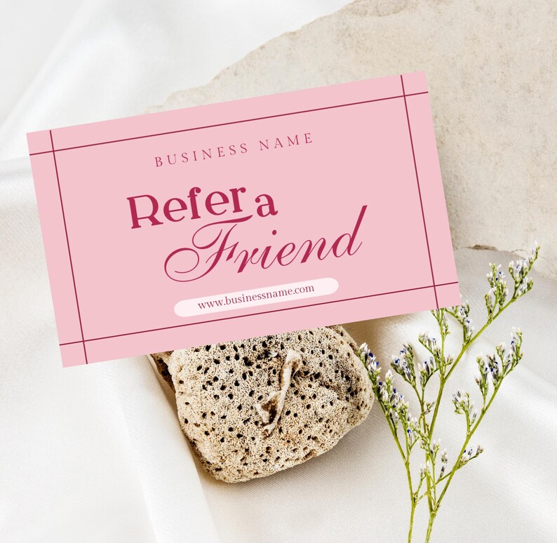 Refer A Friend Business Card Template, Printable Referral Discount Card ...
