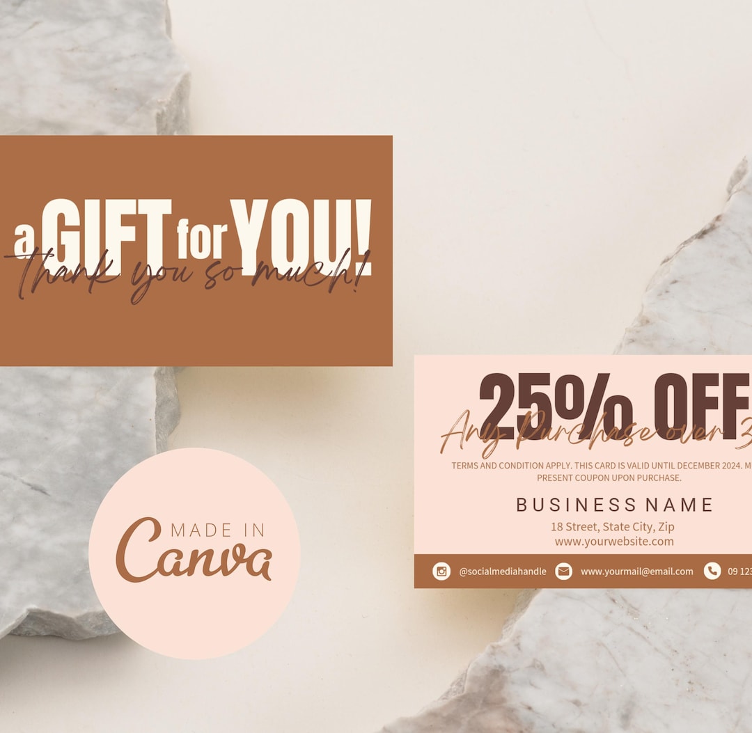 Coupon Card Template, Editable Business Promotion Card, Printable ...