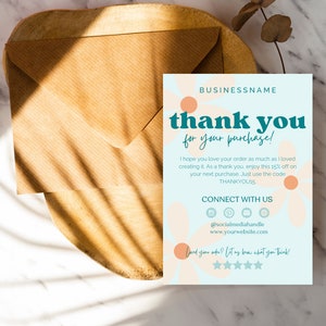 Thank You Card Template, Printable Receipt Form Design, Editable Modern ...