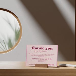 Thank You Card Template, Editable Receipt Form Design, Printable Small ...
