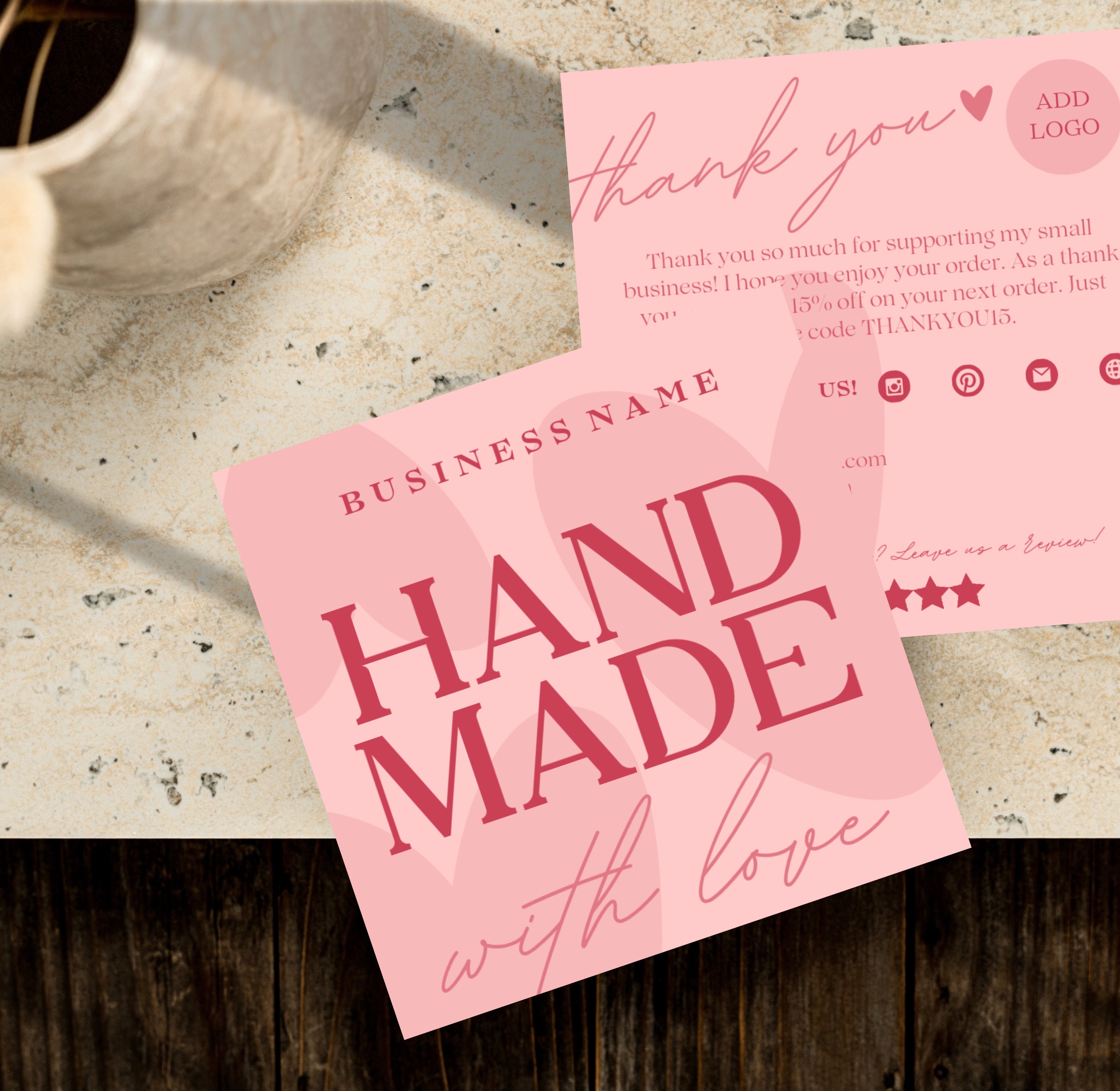 Thank You Card Template, Printable Modern Thanks for Your Purchase ...