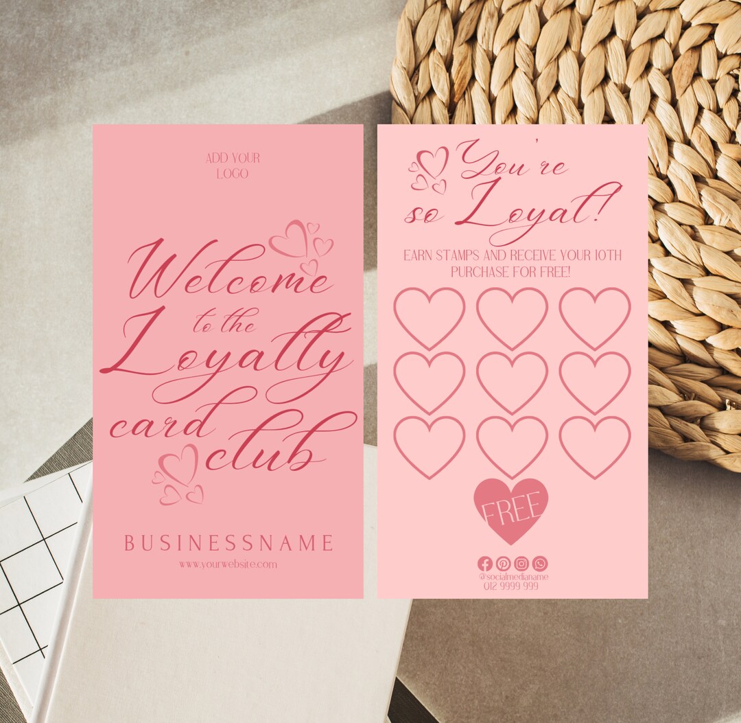 Editable Loyalty Card Template, Printable Rewards Card for Small ...